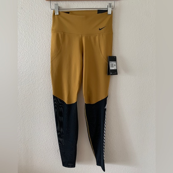 Pants & Jumpsuits | Nike Yellow Ochre Running Tights | Poshmark